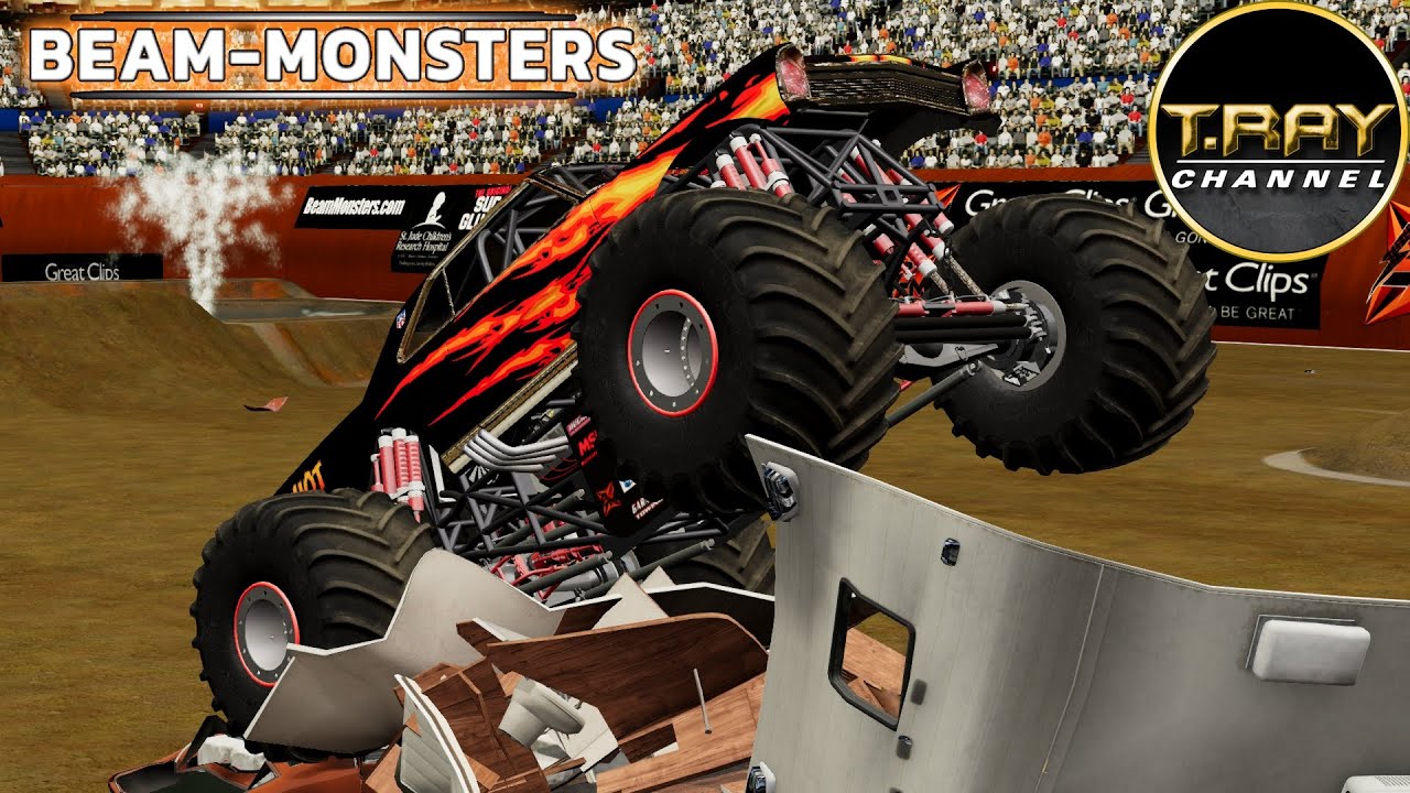 BeamNG.drive Monster Jam: 12 Truck Freestyle @ Beam-Monsters Stadium ...