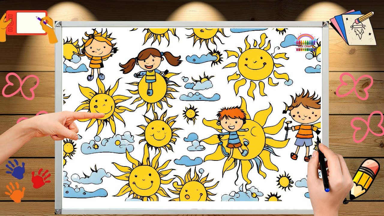 CUTE SHINING SUN 😍 KIDS DRAWIG 🚍 EASY STEP BY STEP | EXCITING ...