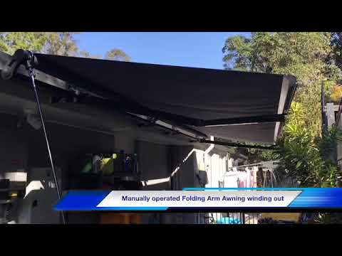 Folding Arm Awning - Manual Operation - YouTube