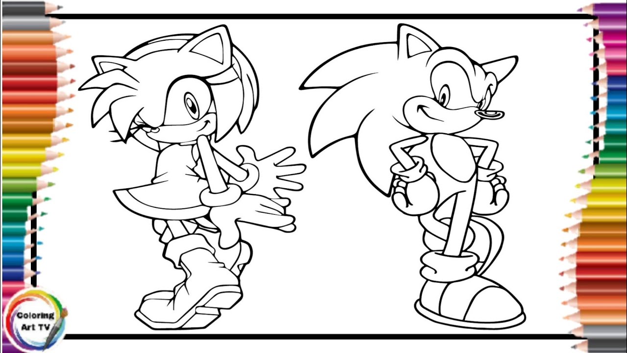 Sonic and Amy Rose Coloring Pages/Sonic the Hedgehog/Sonic & Amy Rose ...