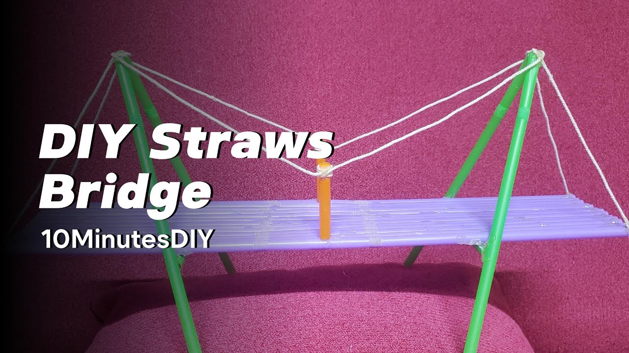 DIY Straws Bridge with String, #10minutesdiy, #diy - YouTube