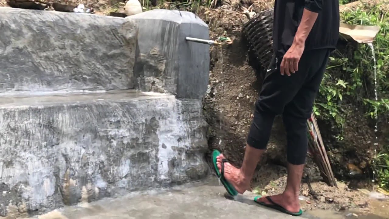 The natural spring and taps - YouTube