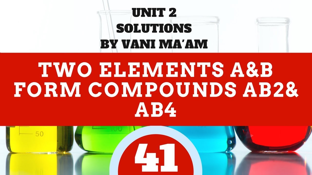 Two elements A&B form compounds AB2 & AB4 | Part-41 | Solutions | Cbse ...