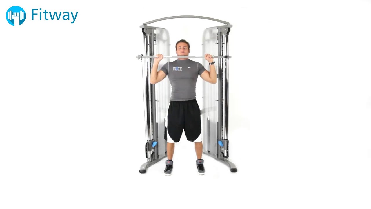 How To Do: Cable Shoulder Press - Cuban Long Bar | Shoulder Workout ...