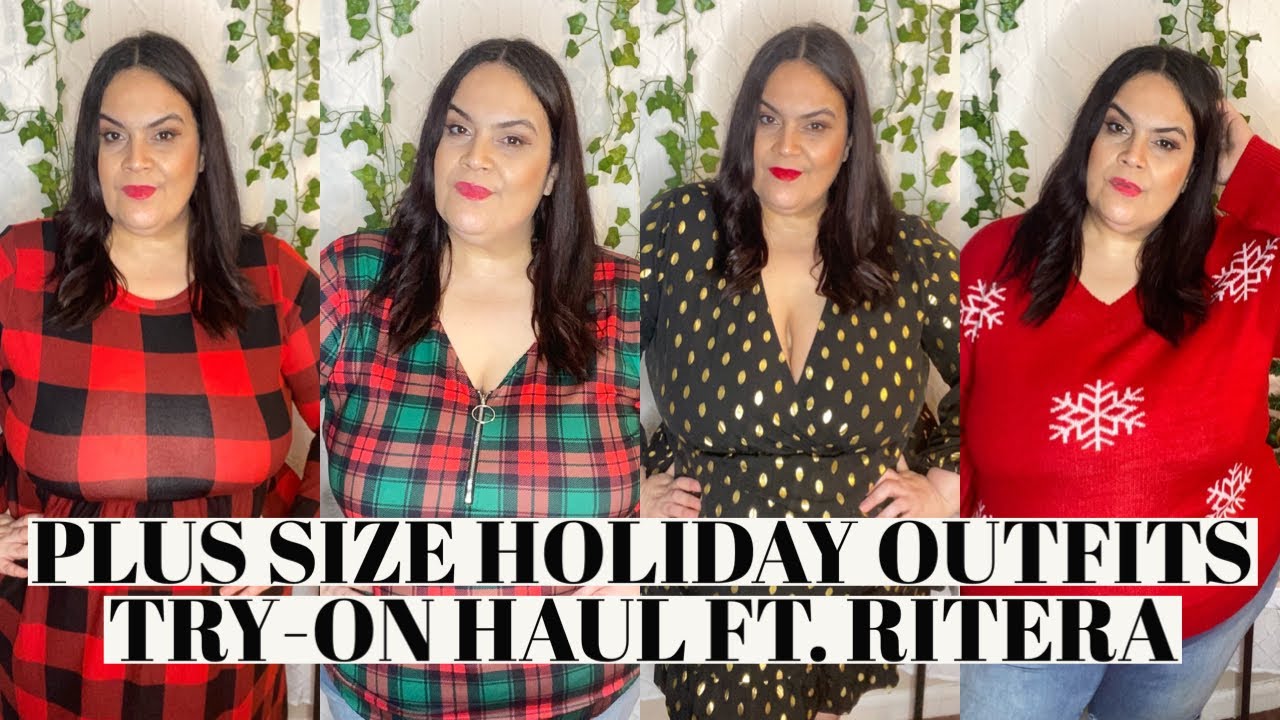 Plus Size Holiday Outfits Try-On Haul ft. Ritera - YouTube