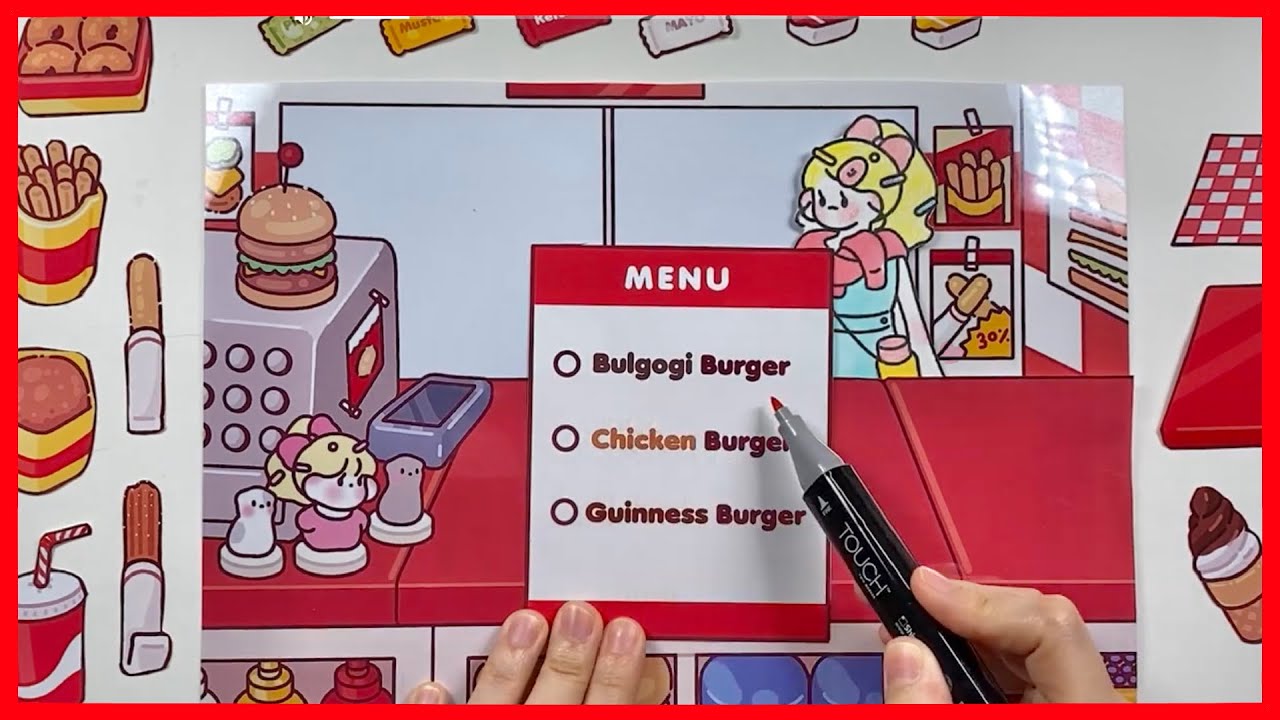 paper diy | Hamburger Paperplay Tycoon | drawing ASMR - YouTube