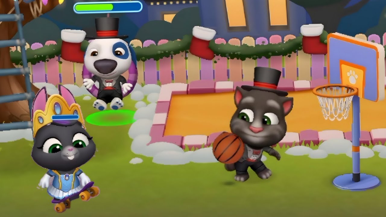Tom and Becca Playing Basketball and Skateboard | My Talking Tom and ...