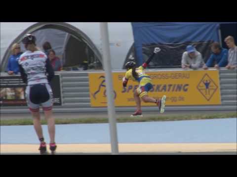 Camila Rivera 300m tijdrit Europacup Inline Speedskating Gross Gerau 2017