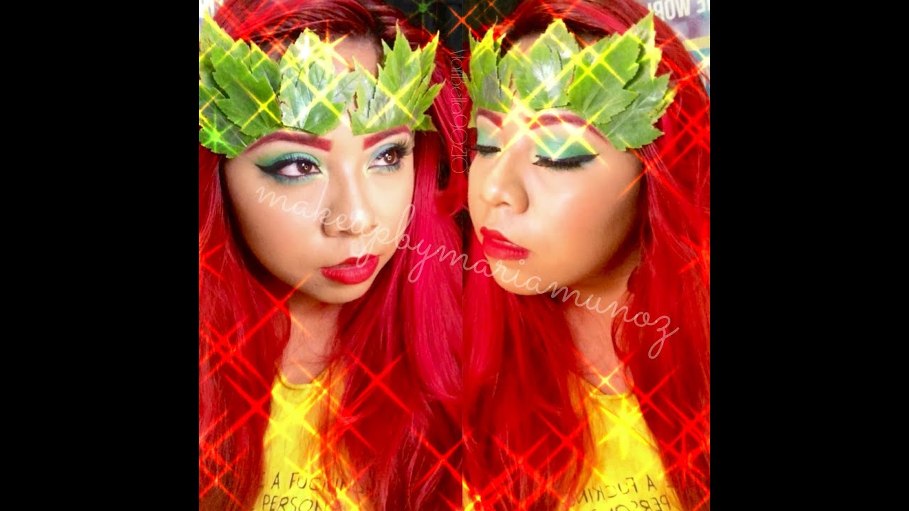 Poison Ivy Halloween Makeup Tutorial - YouTube
