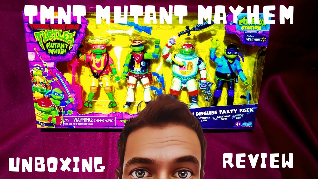 TMNT Mutant Mayhem | All 4 Turtles | Costume Party | Unboxing and ...
