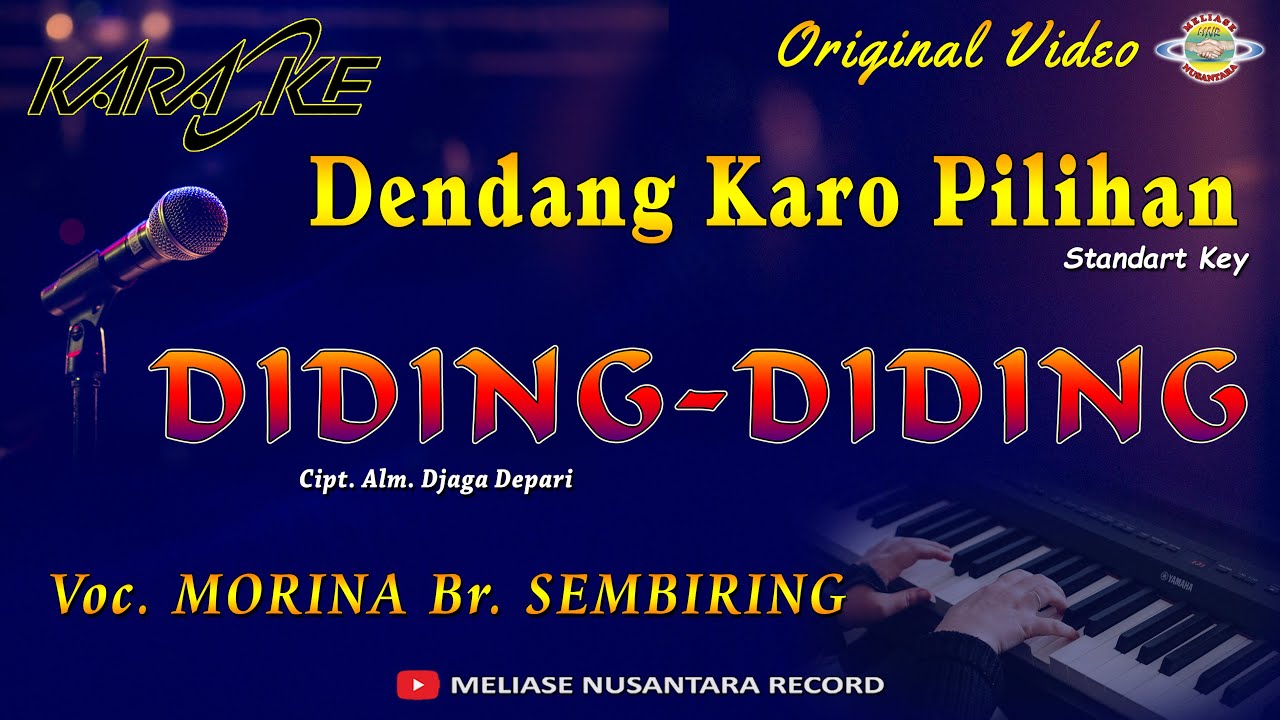 KARAOKE LAGU KARO - DIDING DIDING - YouTube