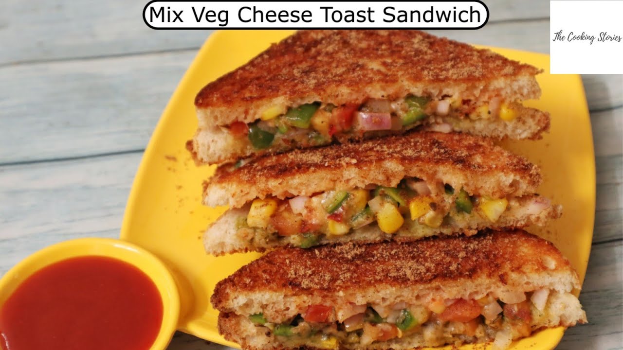 Mix Veg Cheese Toast Sandwich | Veg Cheese Sandwich Recipe | Toast ...