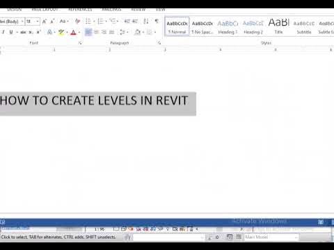 How To Create Levels In Revit - YouTube