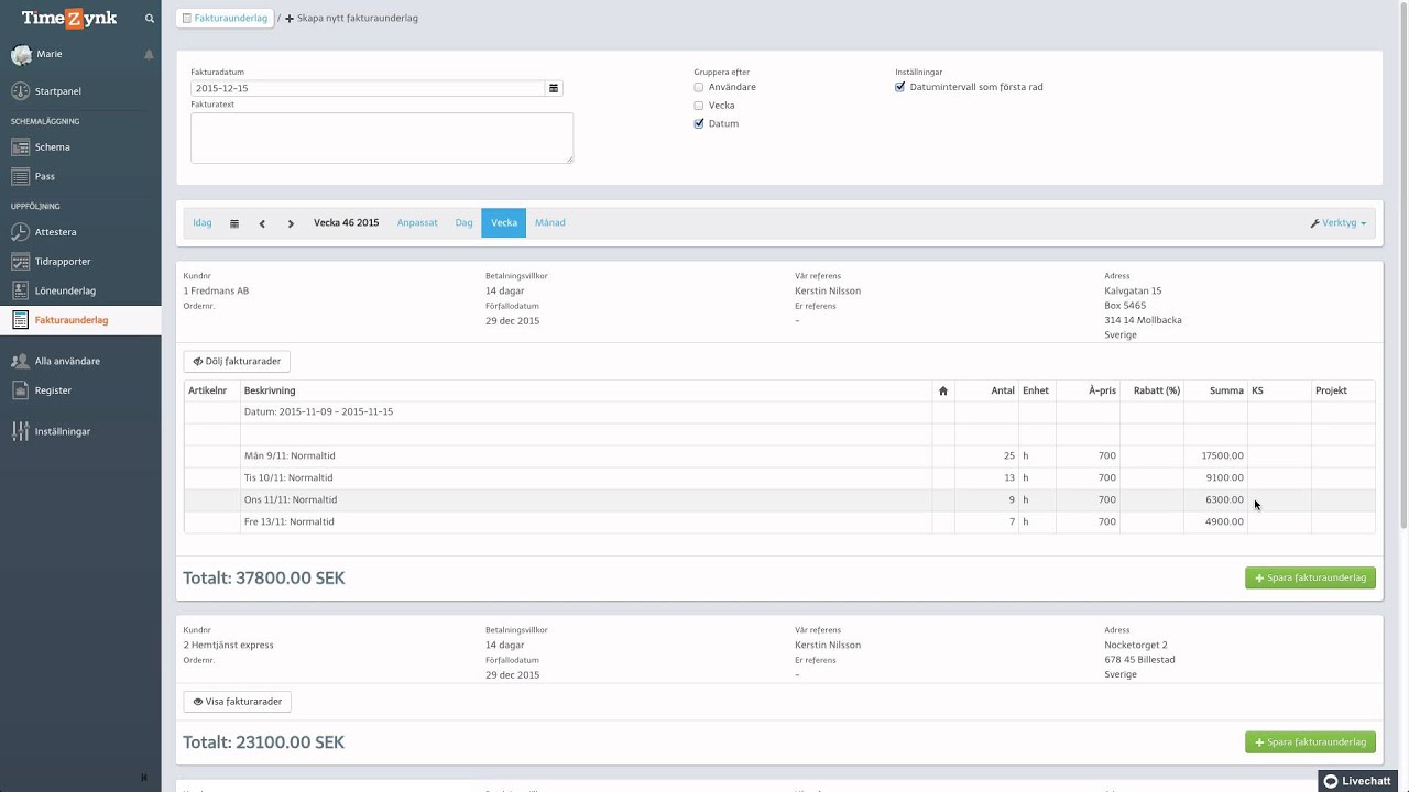 Skapa fakturaunderlag - YouTube