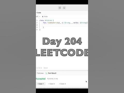 Day 204: LeetCode Problem 30. - Swift #daily # challenge #swiftui #coding #FAANG - YouTube