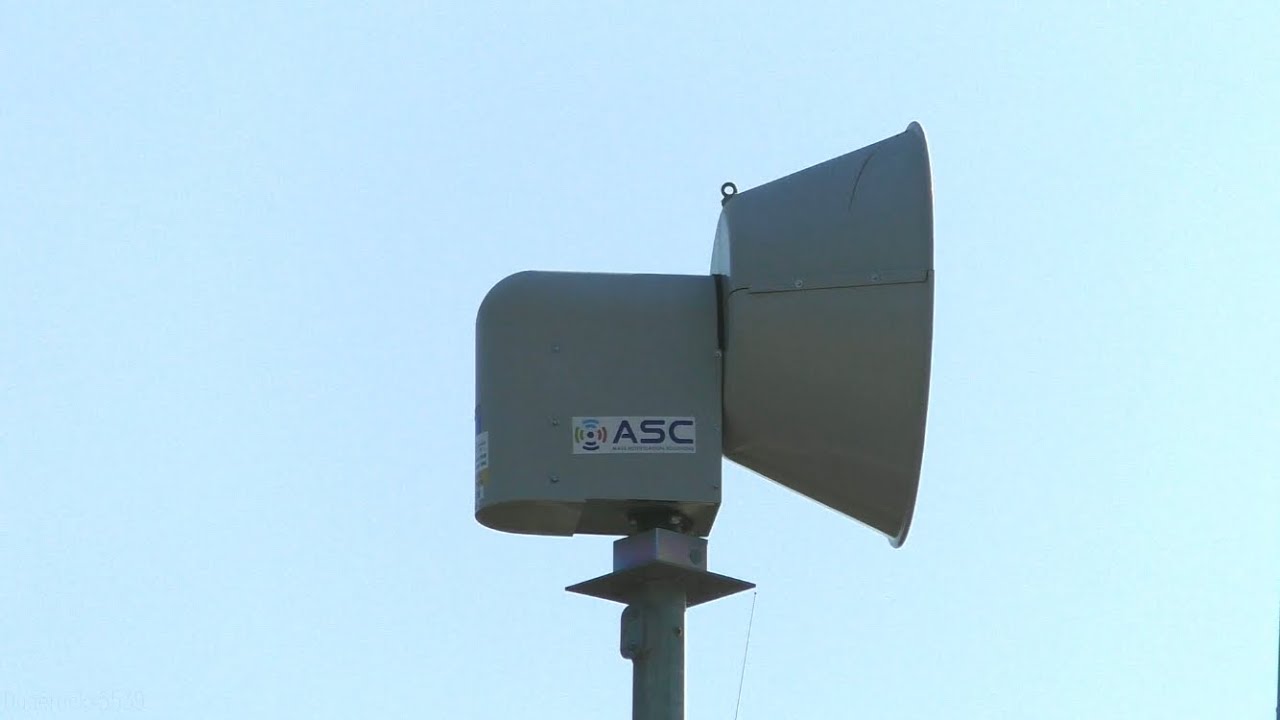 ASC T-128 | Full Alert | Monthly siren test | Keene, TX - YouTube