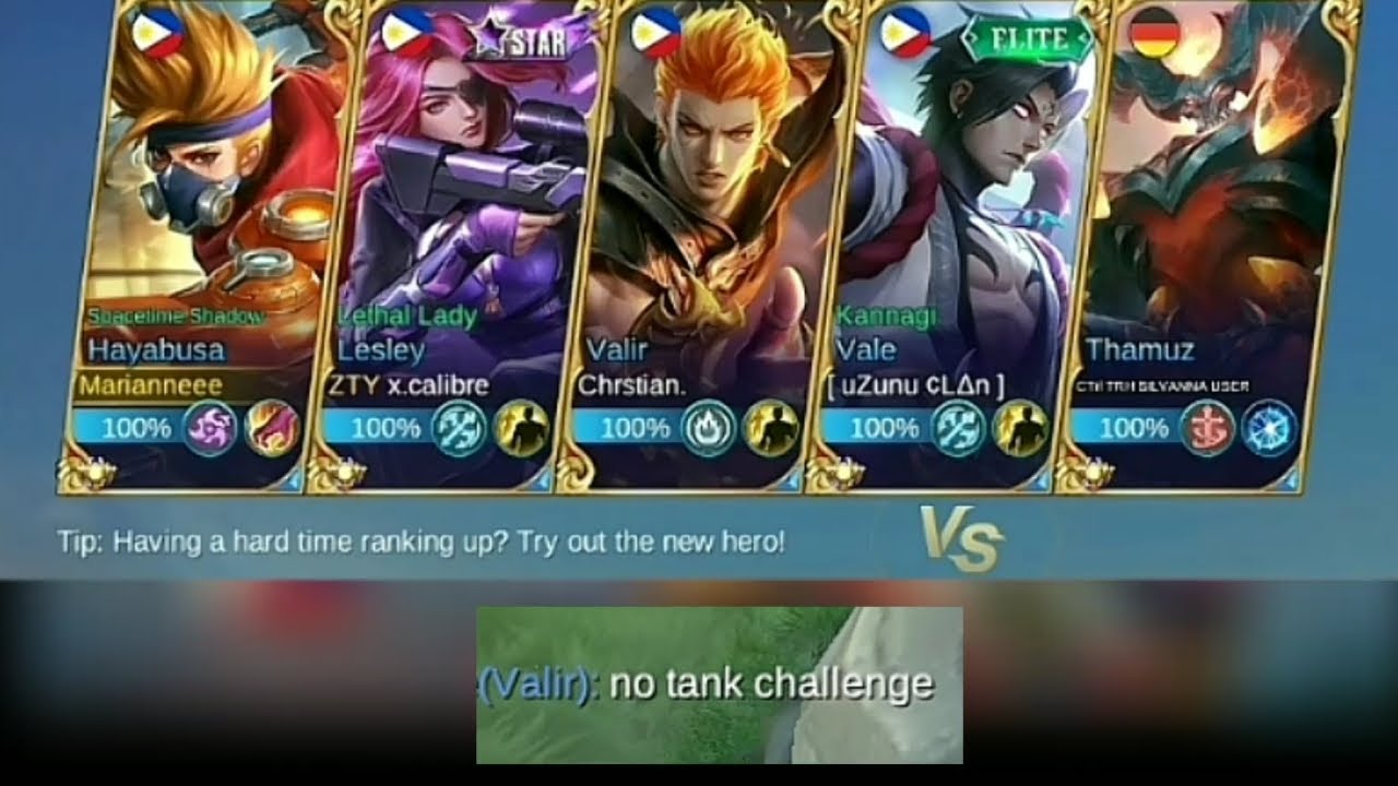 NO TANK CHALLENGE? NO PROBLEM (Win or Lose??) | MLBB - YouTube