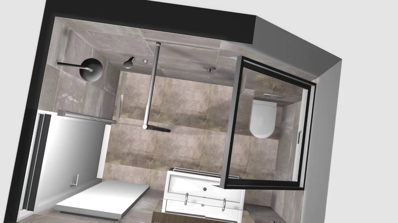 Badkamer tekening in 3D - YouTube