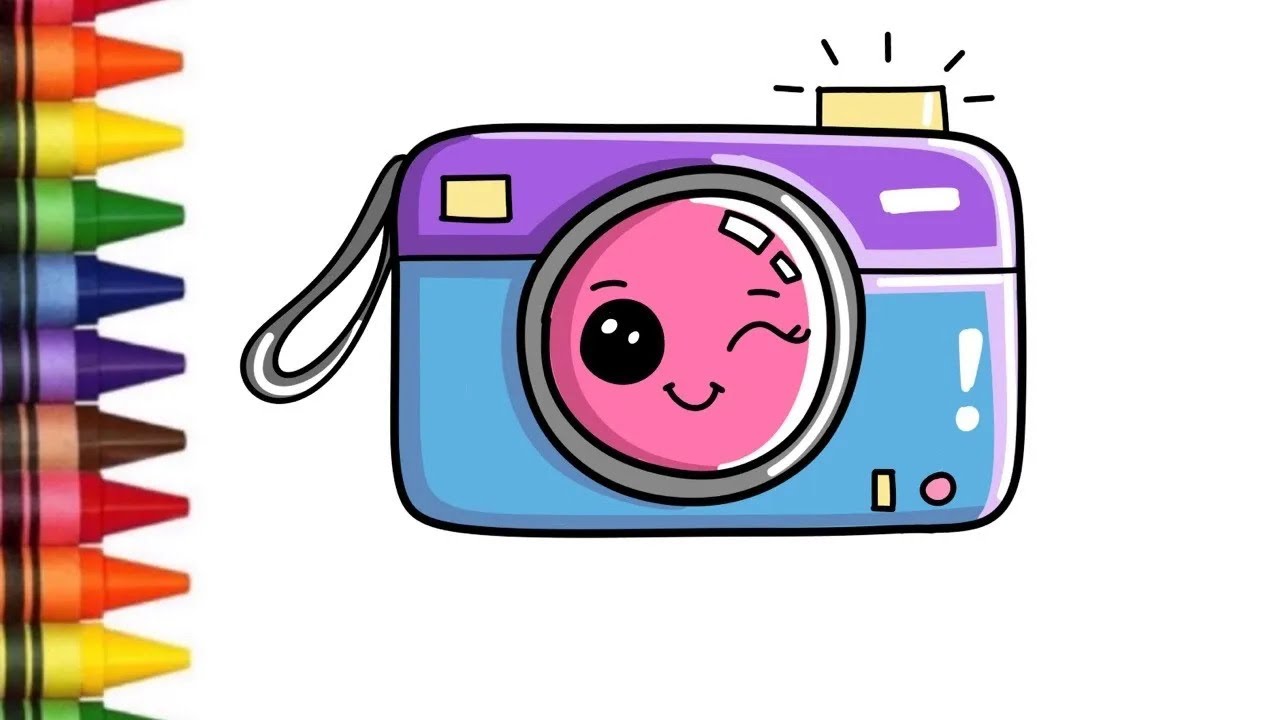 How to Draw a Cute Camera Easy for Kids / Cute Little Drawings - YouTube