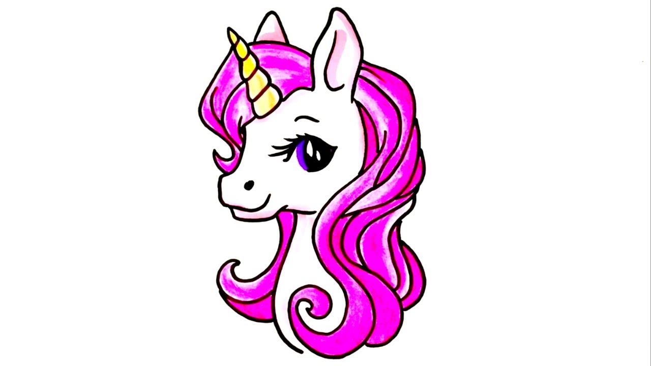 How to draw a cute unicorn easy - YouTube