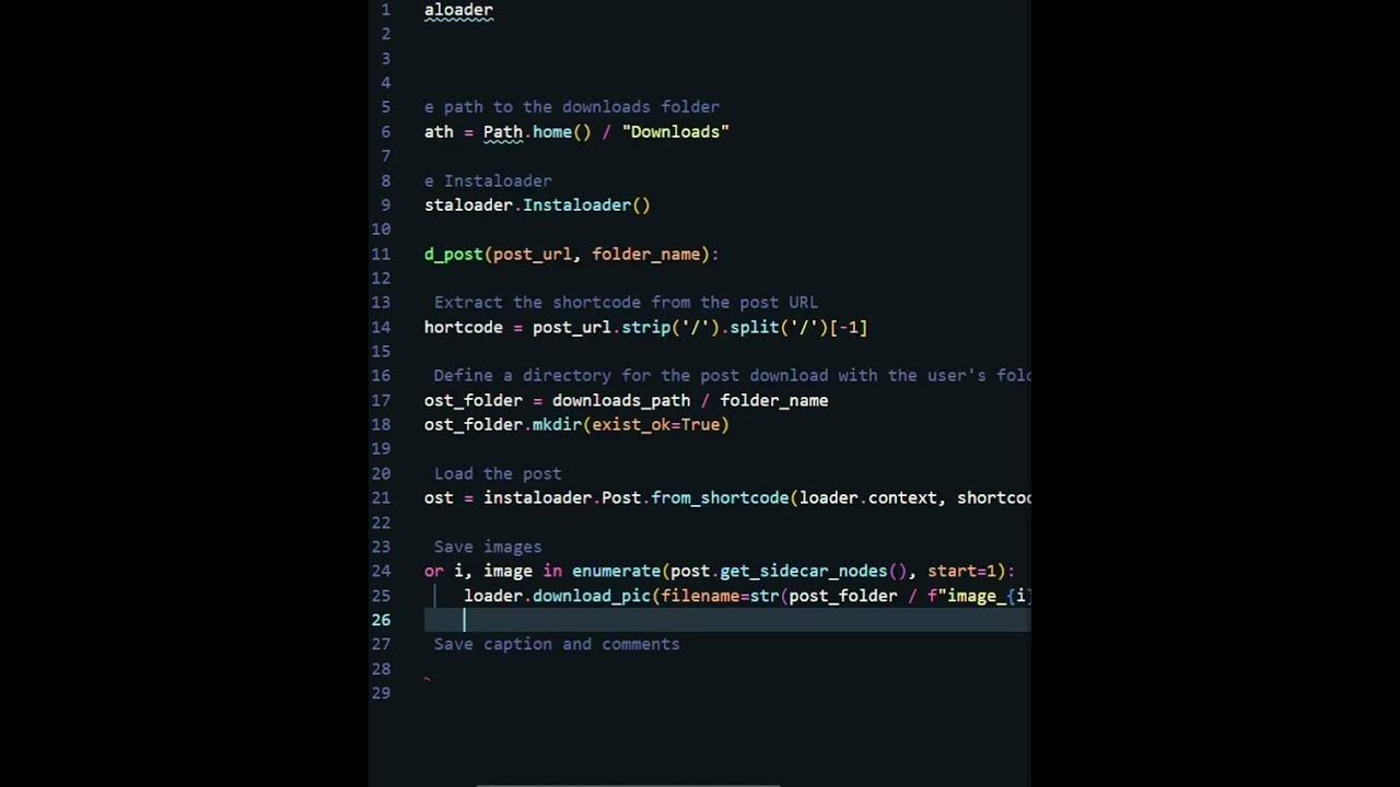 Weekend coding: Built a script using Instaloader to save Instagram posts and captions. - YouTube