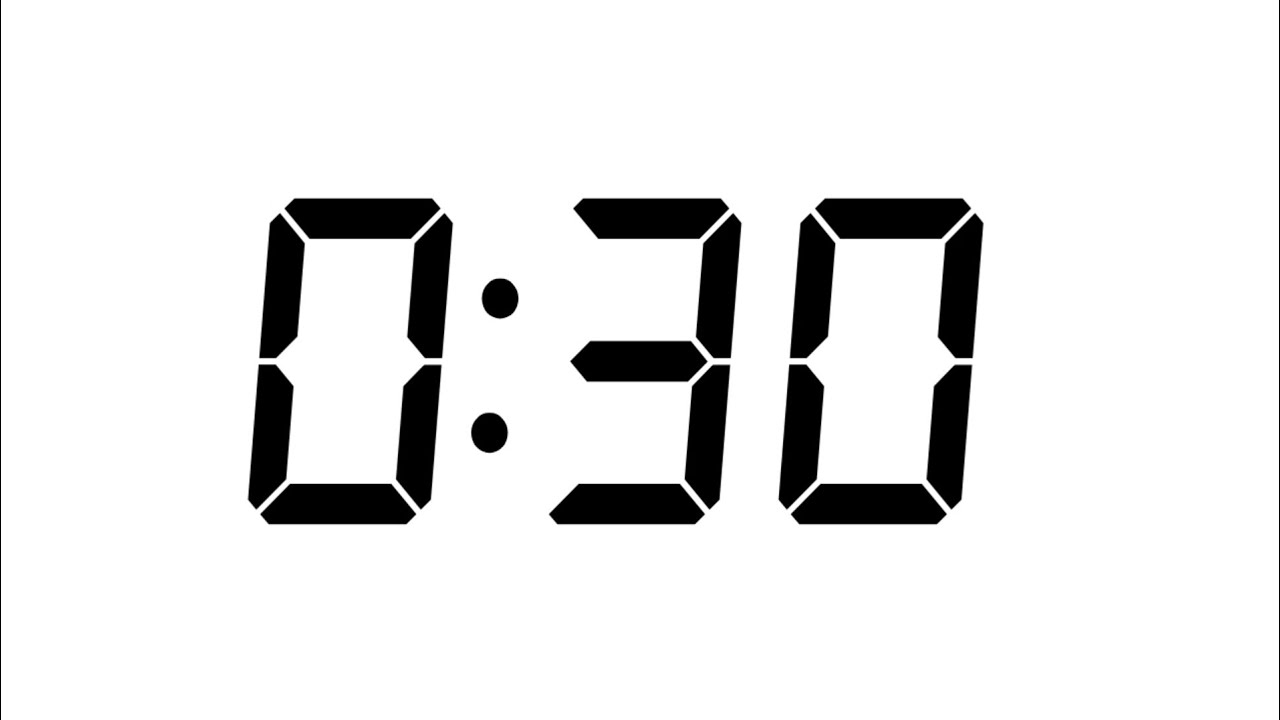 30 Seconds countdowntimer white and black screen - YouTube