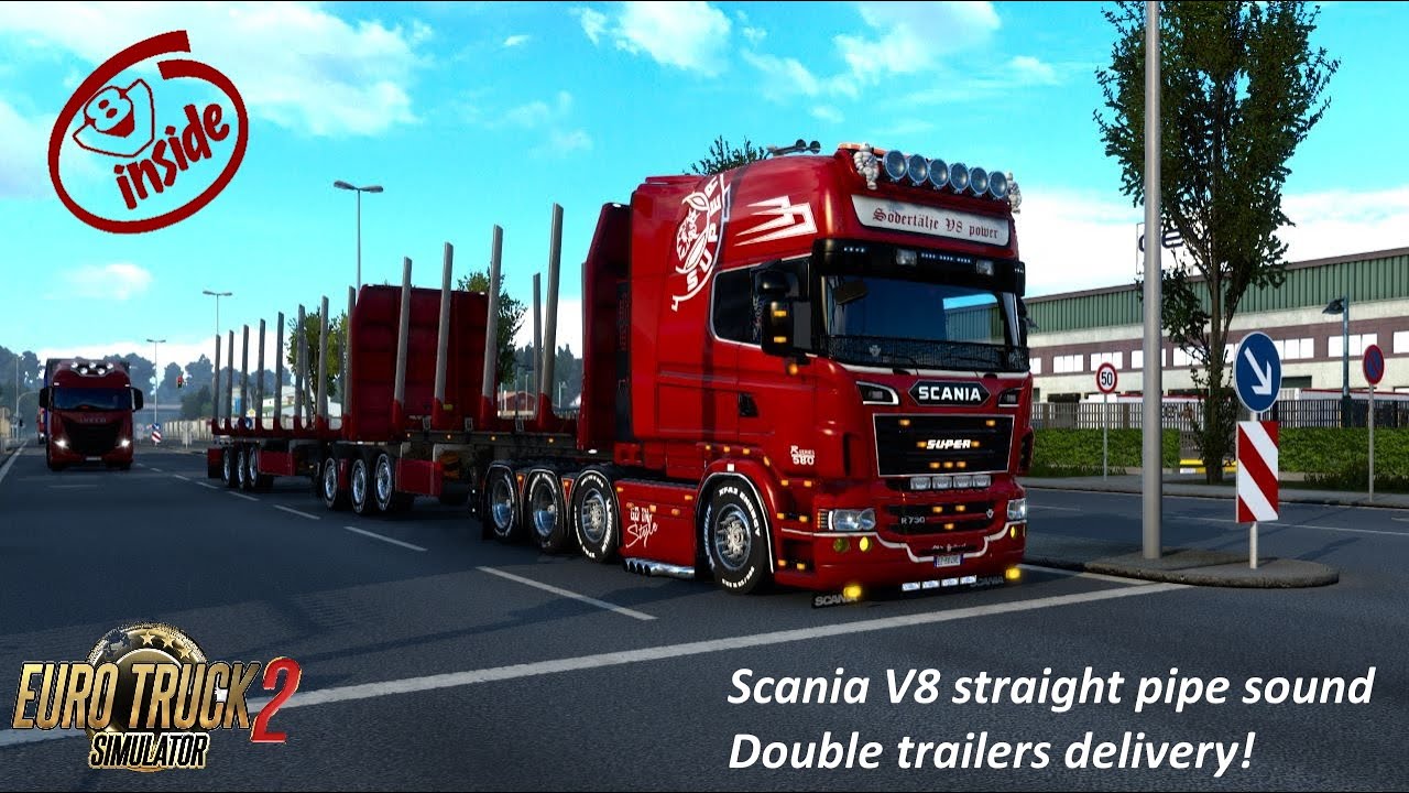 ETS2 - MOD - Scania R V8 - Monster straight pipe sound!!😱 Double ...