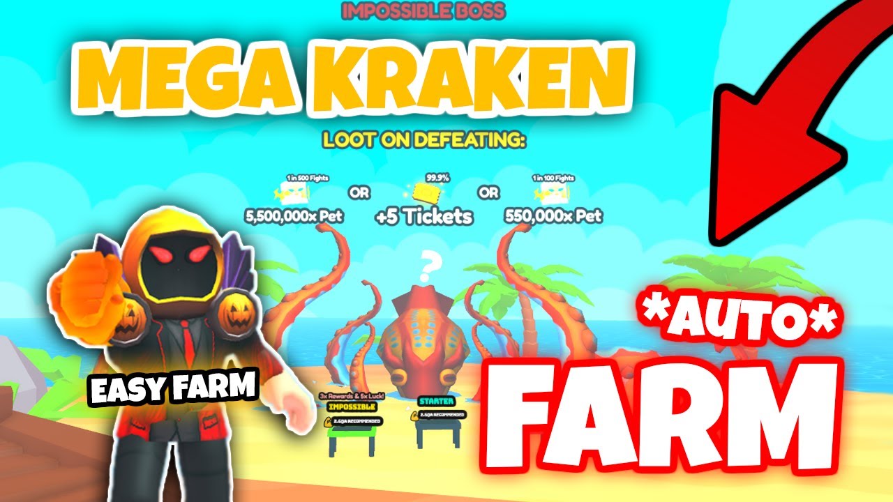 How to *AUTO FARM* the MEGA KRAKEN BOSS with MACRO || Arm Wrestle ...
