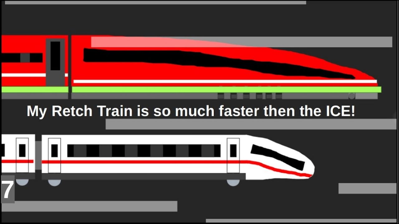The Retch Train is faster than all the other trains in my Algodoo ...