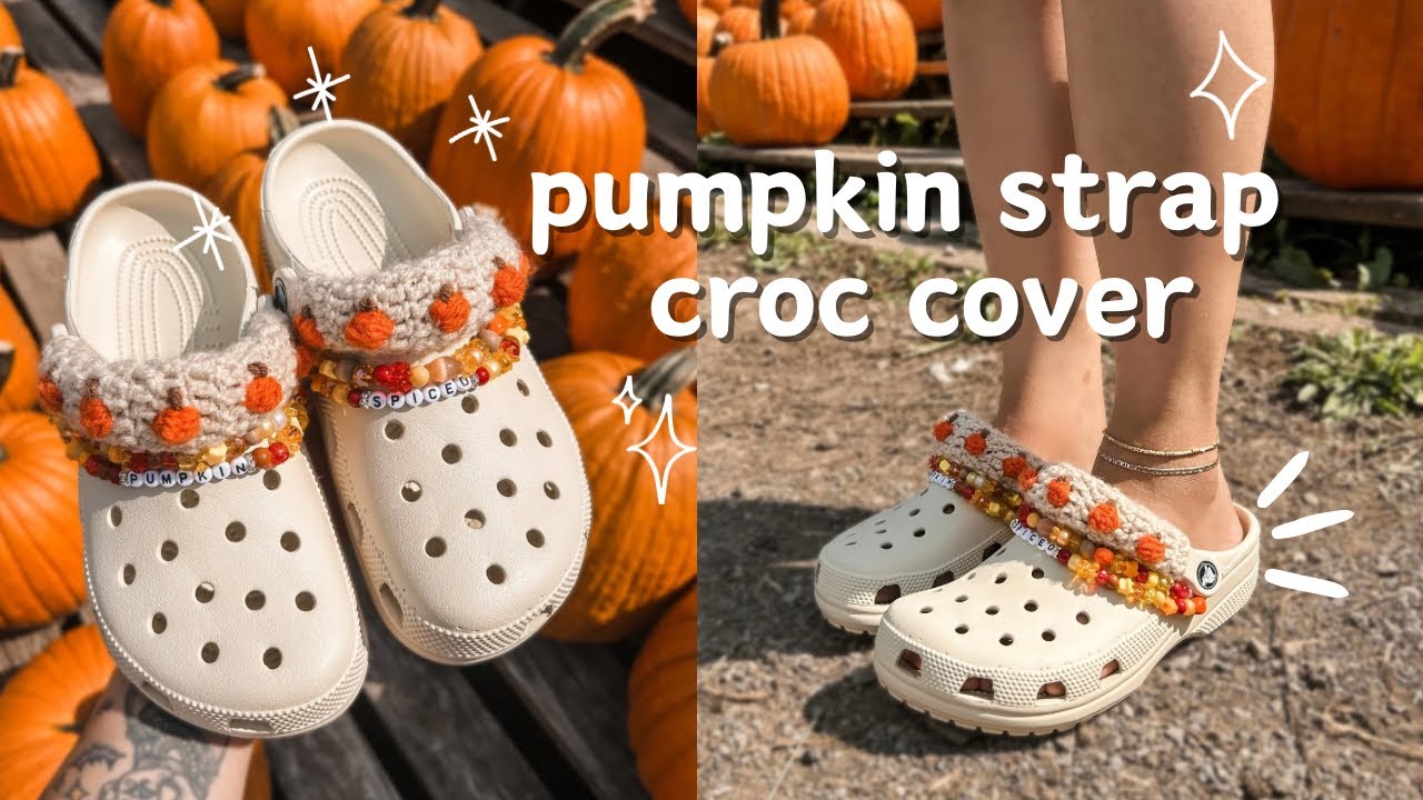 Crochet Pumpkin Strap Croc Cover - 1 HOUR project | Mamma Stitches ...