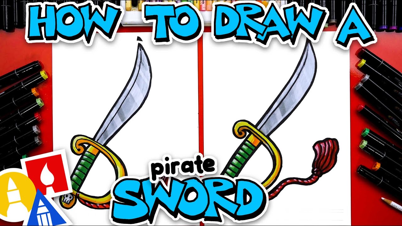 How To Draw A Pirate Sword Cutlass - YouTube