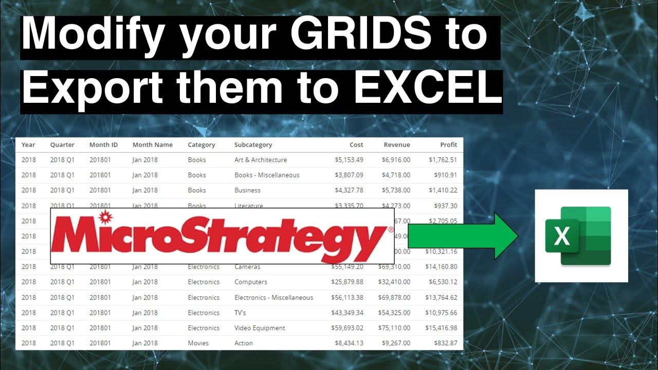 Customize Your Grids For Export To Excel In Microstrategy Youtube
