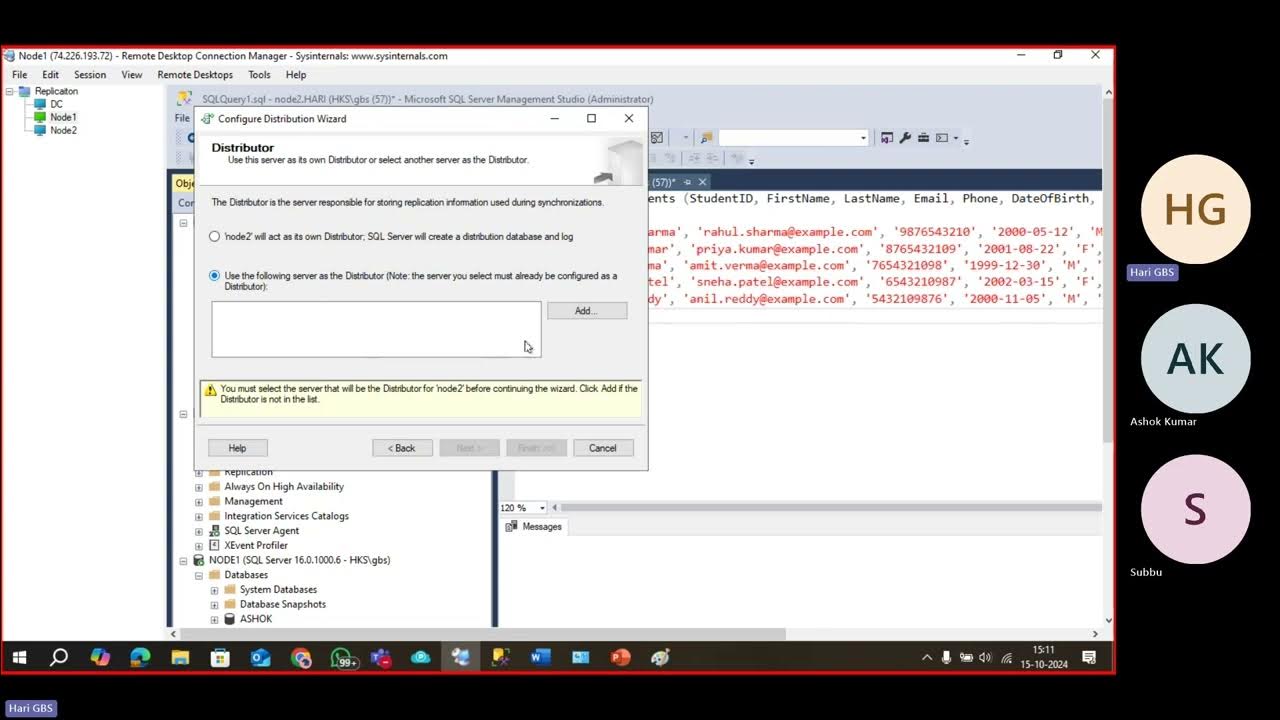 53 SQL Server DBA B31 20241015 Merge Replication - YouTube