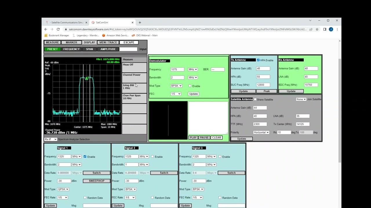 SATCOM Sim WebApp Demo - YouTube