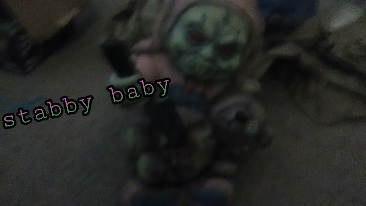 Spirit Halloween stabby zombie baby unboxing - YouTube