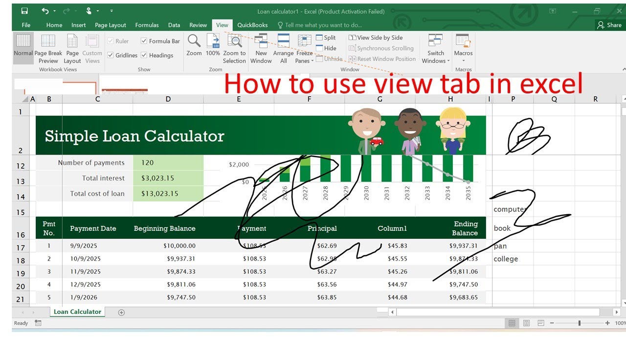 how to use view tab in excel full video all options. with examples ...