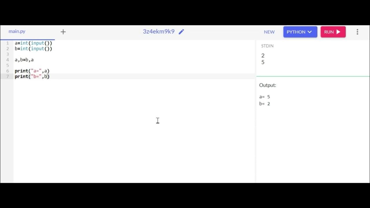 Swaping Of Two Numbers Without Using Third Variable Youtube