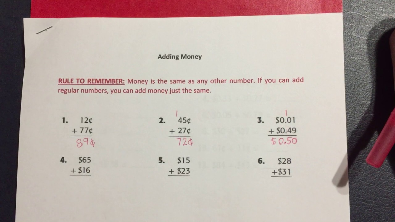 Adding Money - YouTube