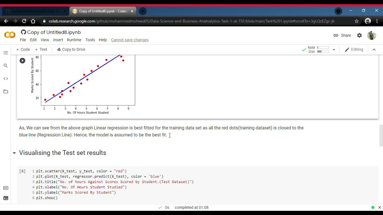 Prediction using Supervised ML (Task 1) TSF. - YouTube
