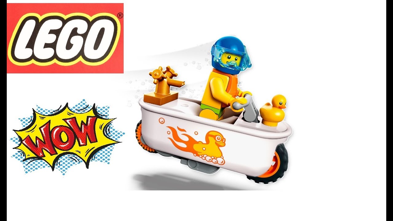 LEGO City Bathtub Stunt Bike 60333 Unboxing & Speed build - YouTube