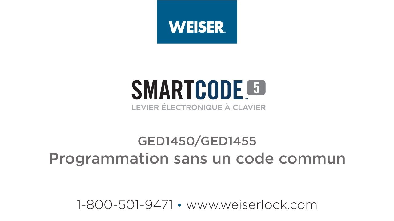 Weiser SmartCode 5 Levier électronique à clavier : Programmation sans ...