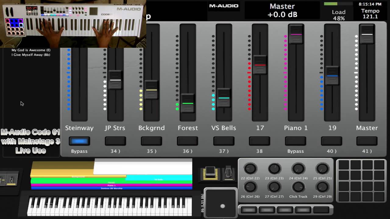 Using the M-Audio Code 61 with Mainstage 3 - YouTube