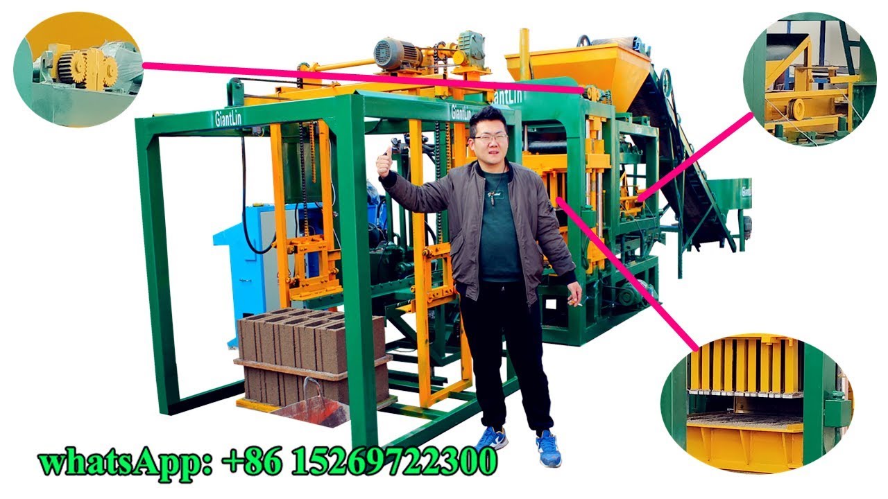 QT4-18 complete automatic concrete hollow block machine M140 Youtube ...
