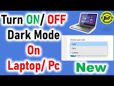 How to Turn OFF/ ON dark Mode On Windows Computer or Pc? - YouTube