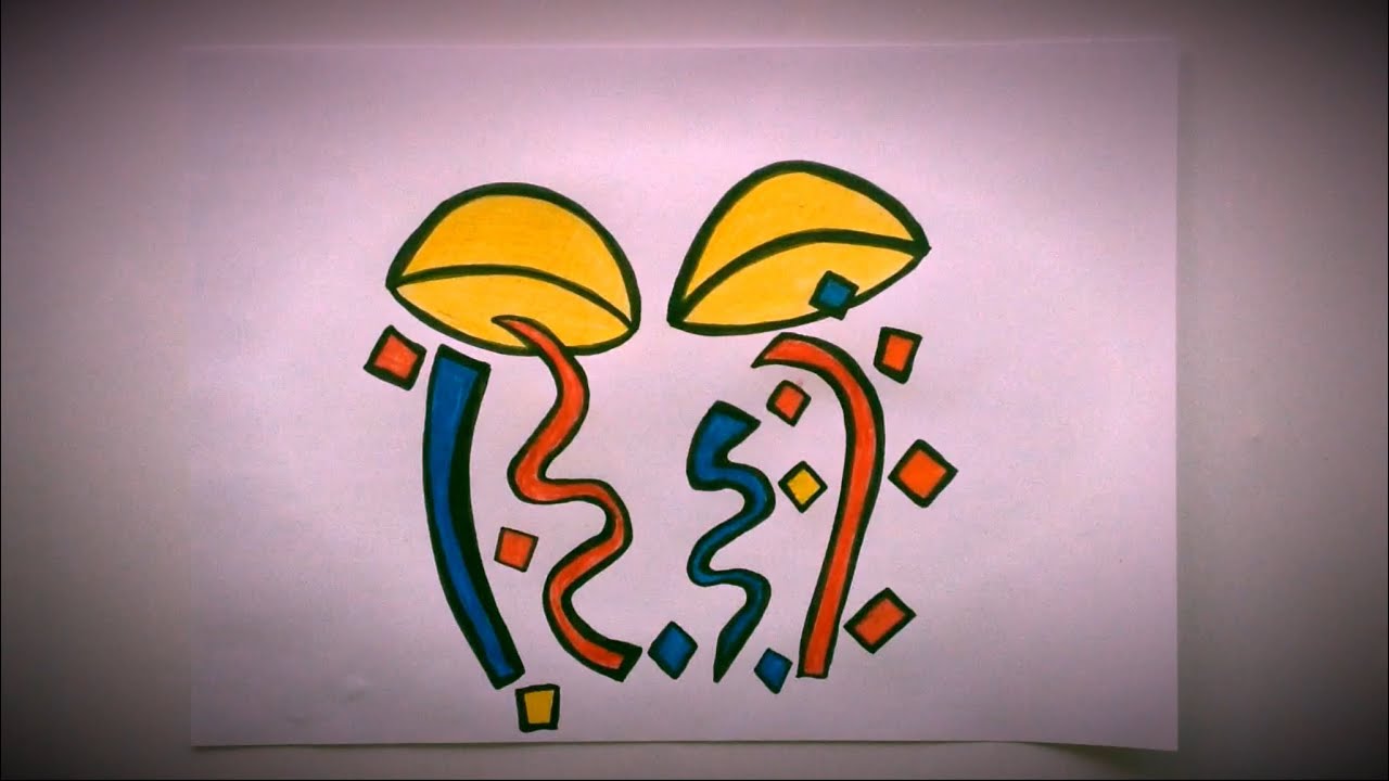 How to draw the Confetti Ball Emoji 🎊🎊🎊 - YouTube