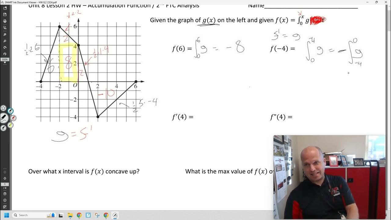 AP Calc - Accumulation function / 2nd FTC examples (hw 8.2) - YouTube