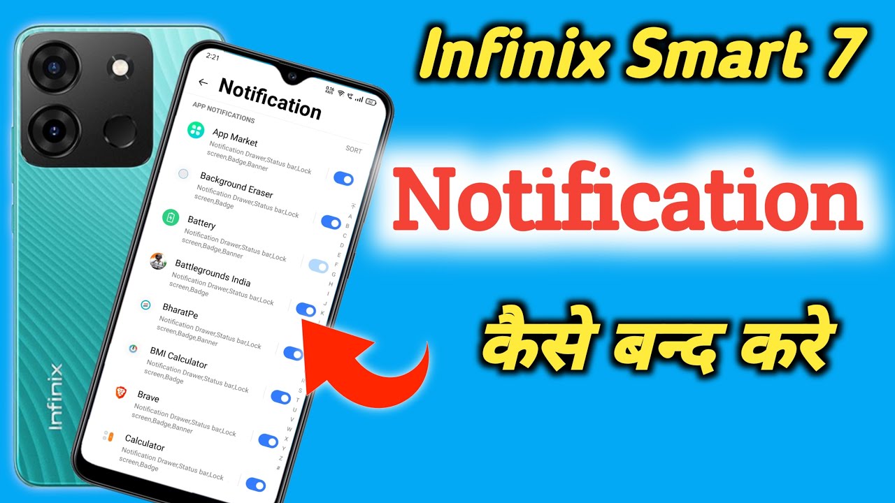 Infinix Smart 7 Notification setting, How to show notification icon in ...