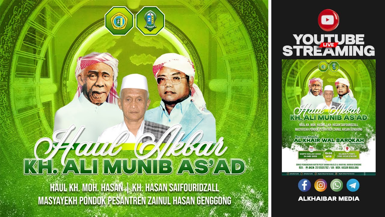 LIVE !! HAUL ALMARHUM ALMAGHFURLAH KH. ALI MUNIB AS'AD BERSAMA MAJELIS ...