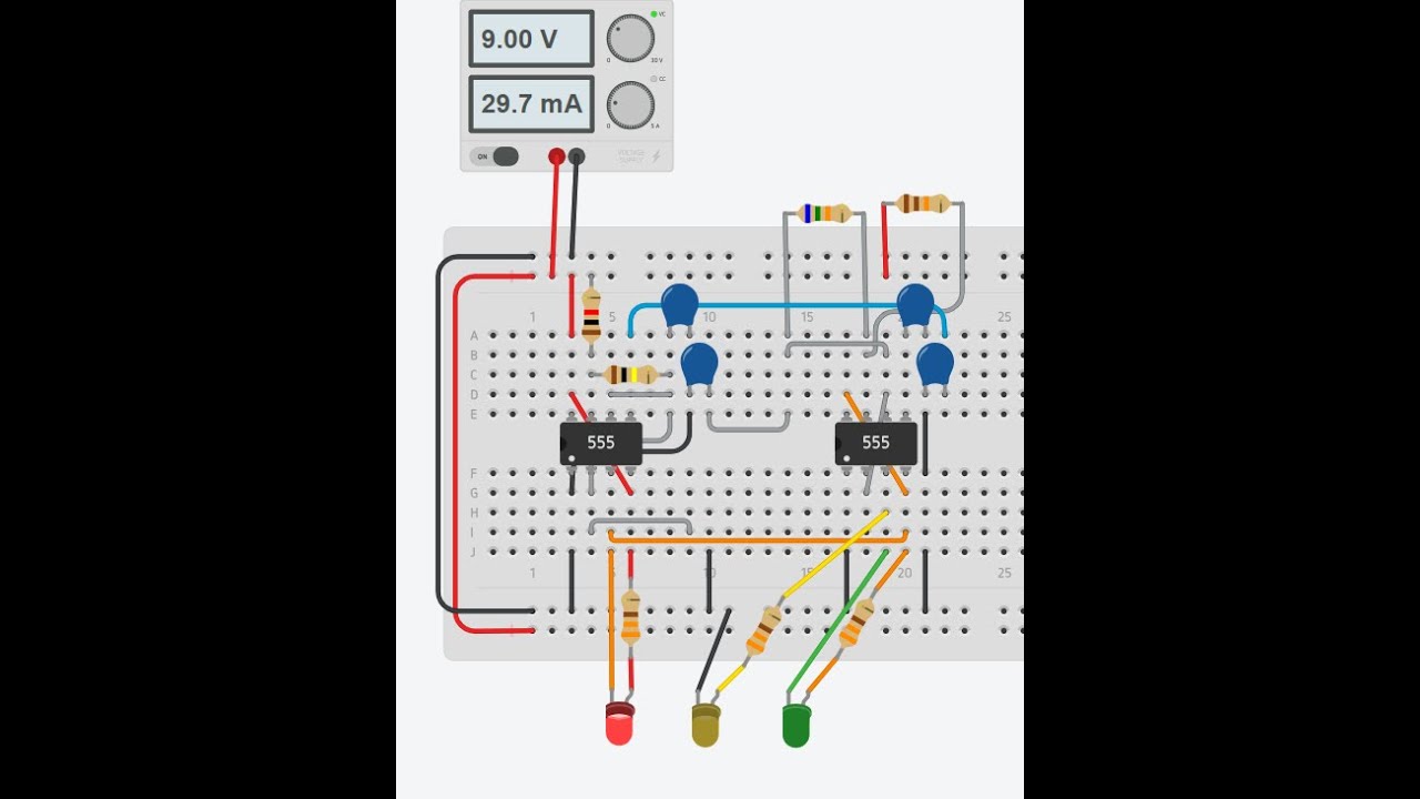 Semáforo com dois CI 555 - Artur Coelho - ELT1C - YouTube