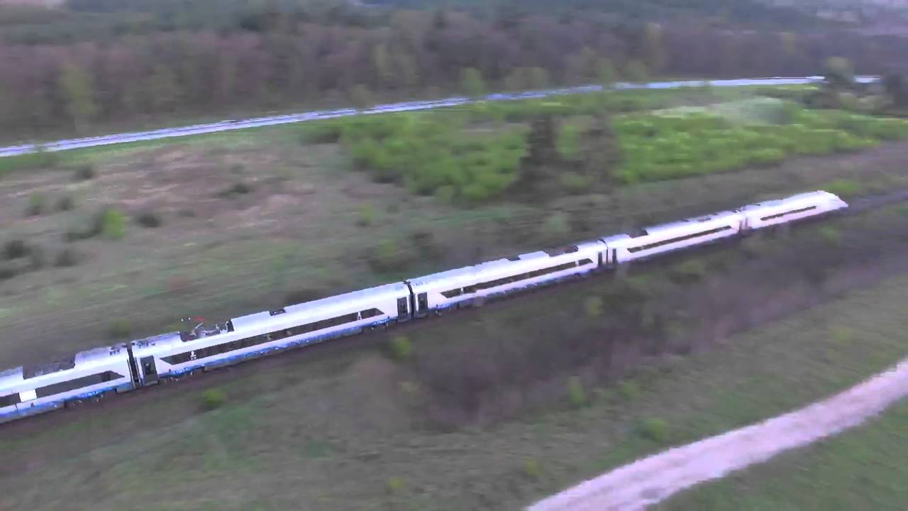 Pendolino, Polish high speed train from above - YouTube